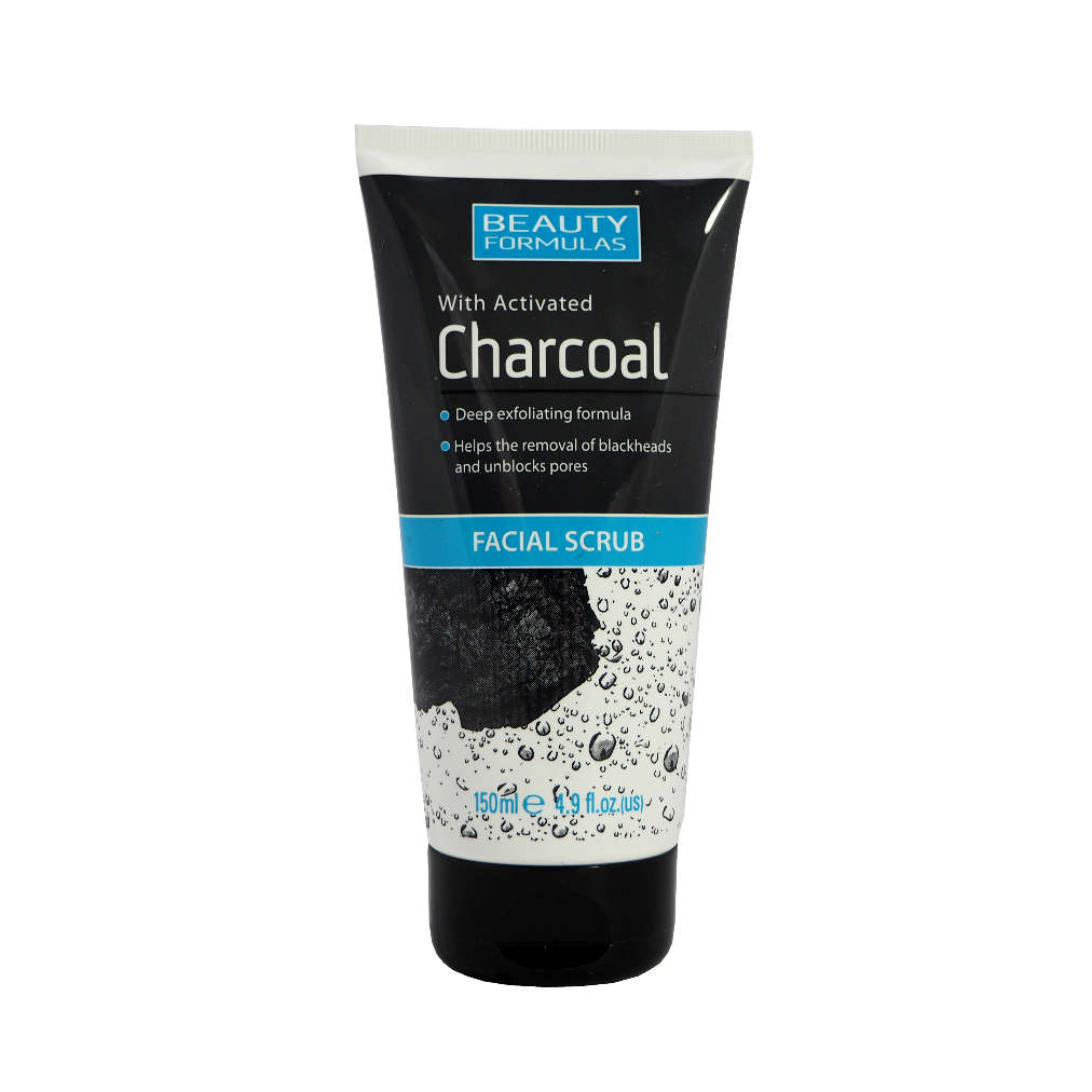 BEAUTY FORMULAS Obličejový peeling Charcoal Facial Scrub 150 ml