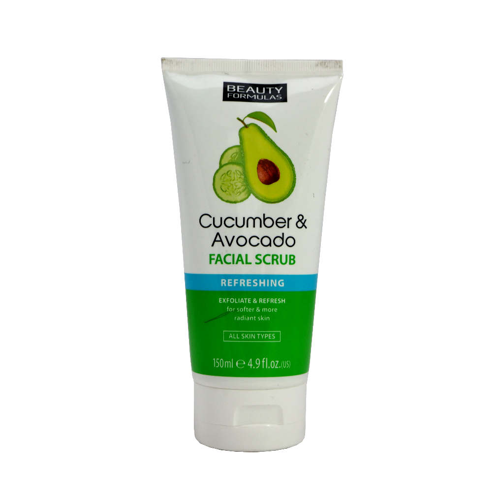 BEAUTY FORMULAS Cucumber and Avocado Facial Scrub Refreshing 150 ml