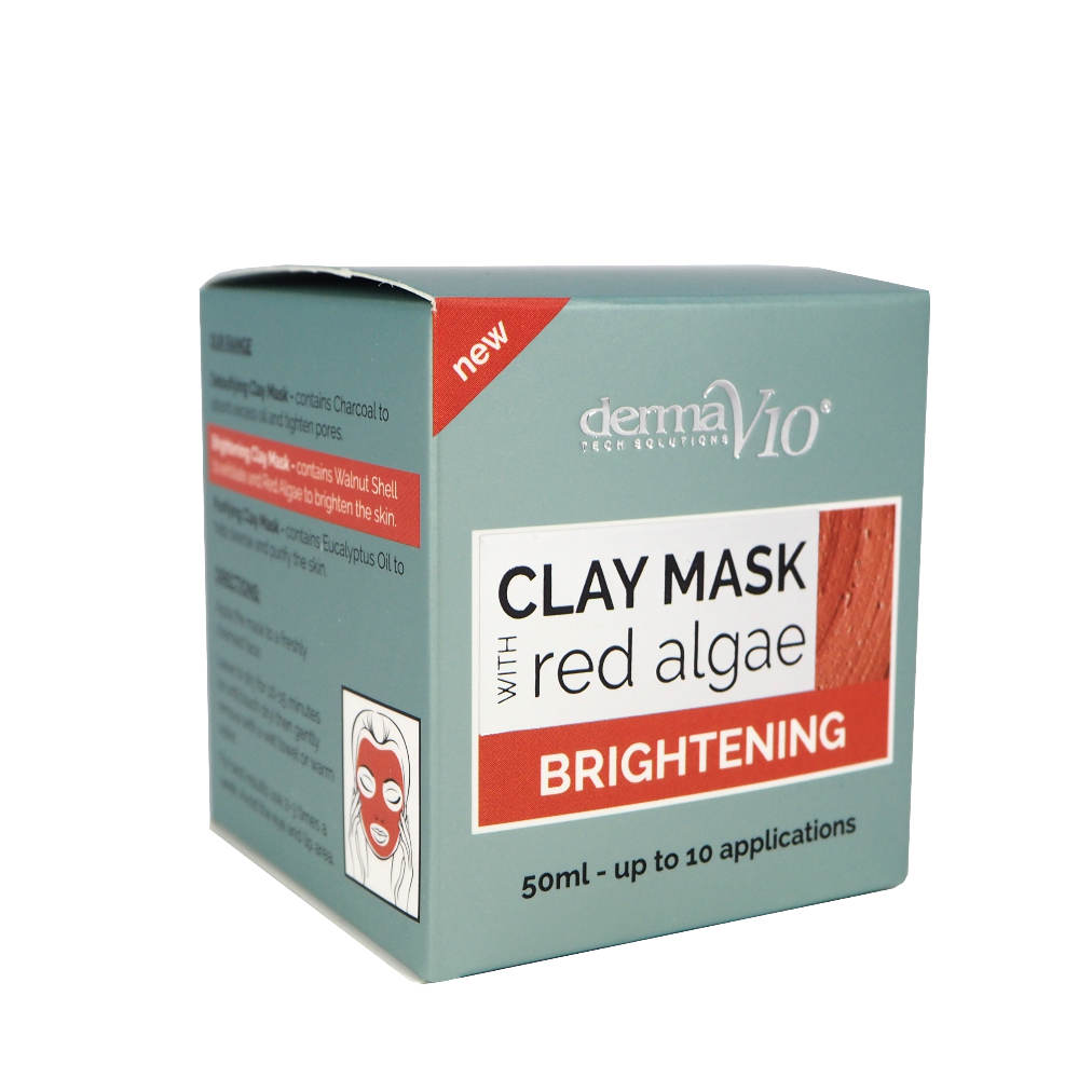 DERMA V10 Clay Mask rozjasňující maska s červenými řasami 50 ml