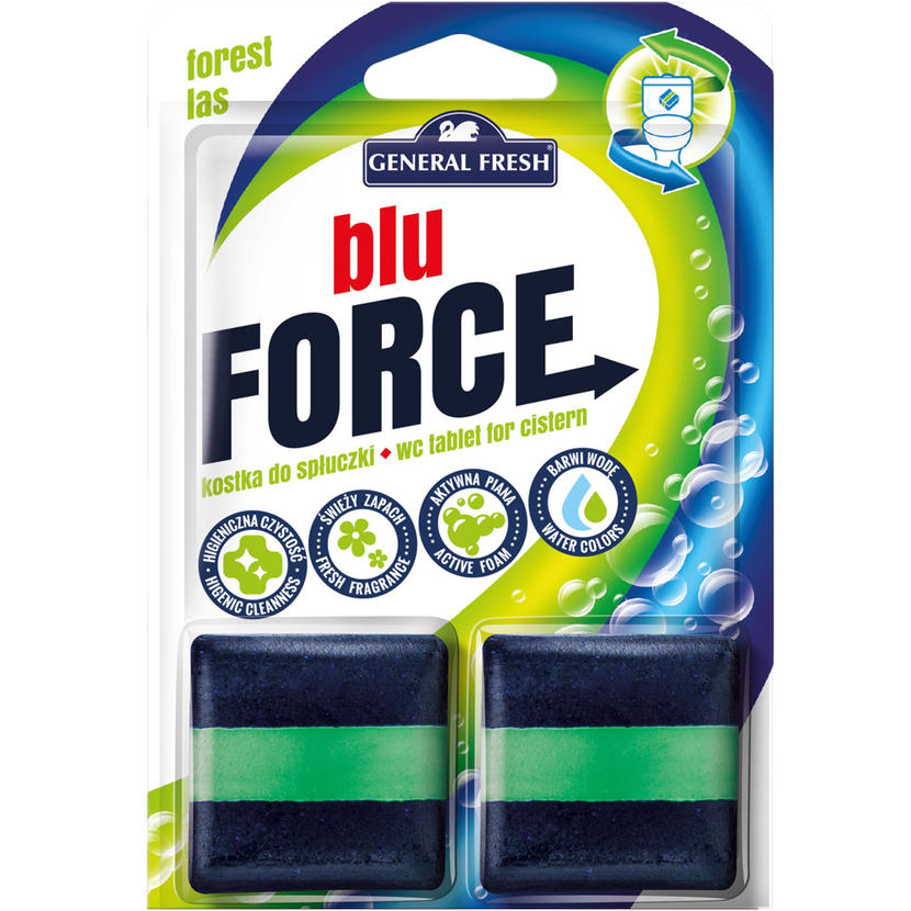 GENERAL FRESH blu force Tablety do WC splachovače kostky Forest 2x50g